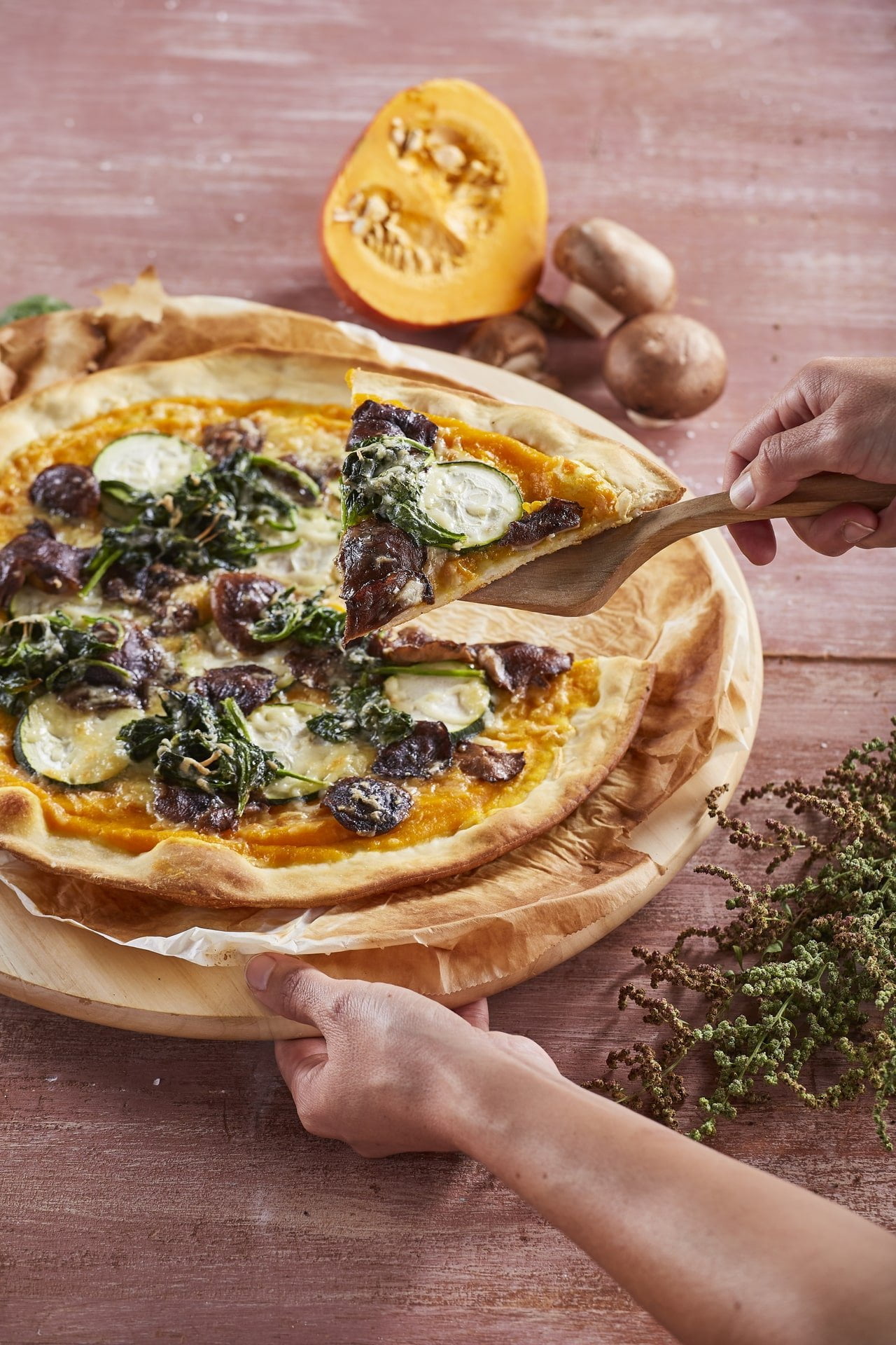 Pizza de abóbora - Revista Veggie